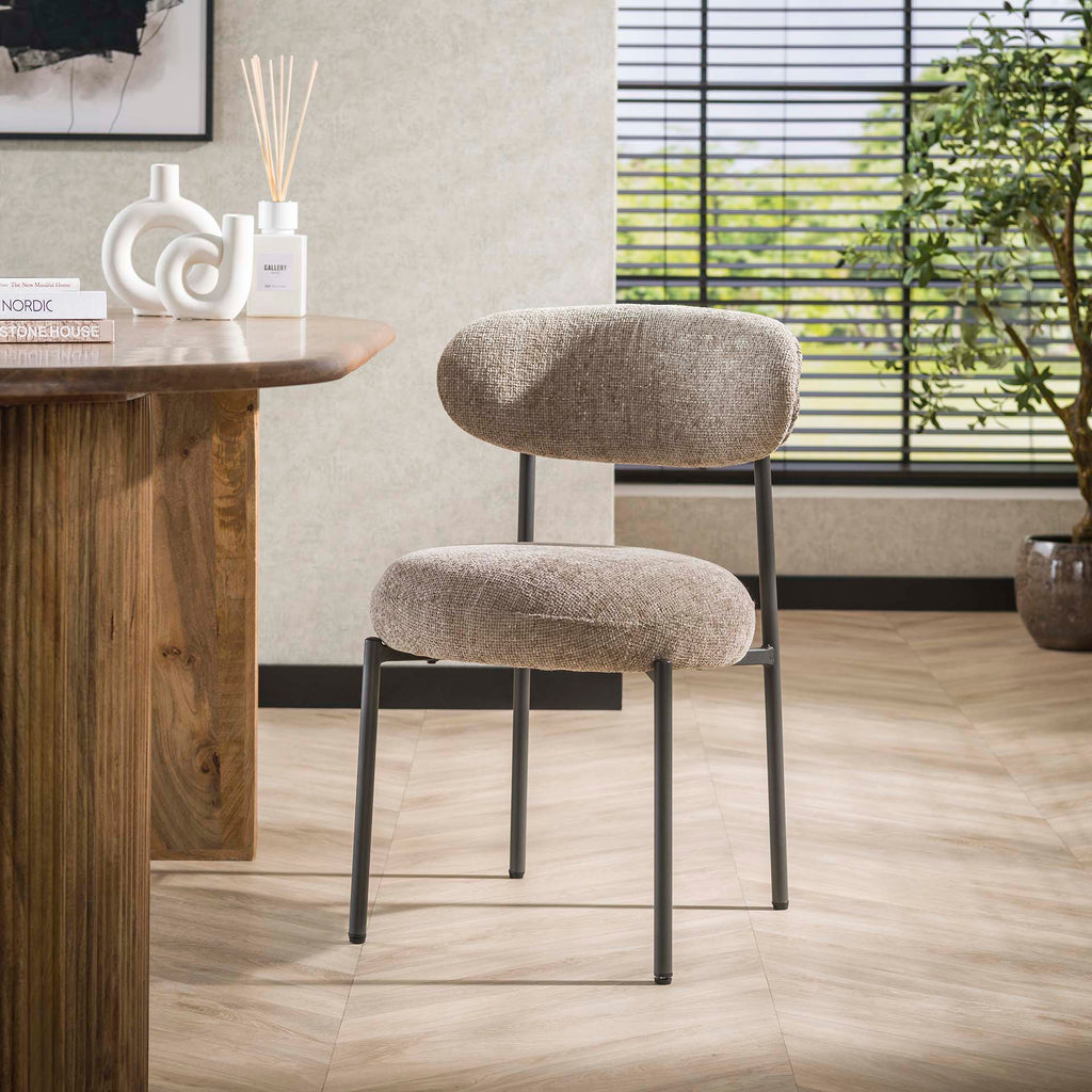 Stoel Round Set van 2 – Comfort & Modern Design Zandtint – MCB Meubelen