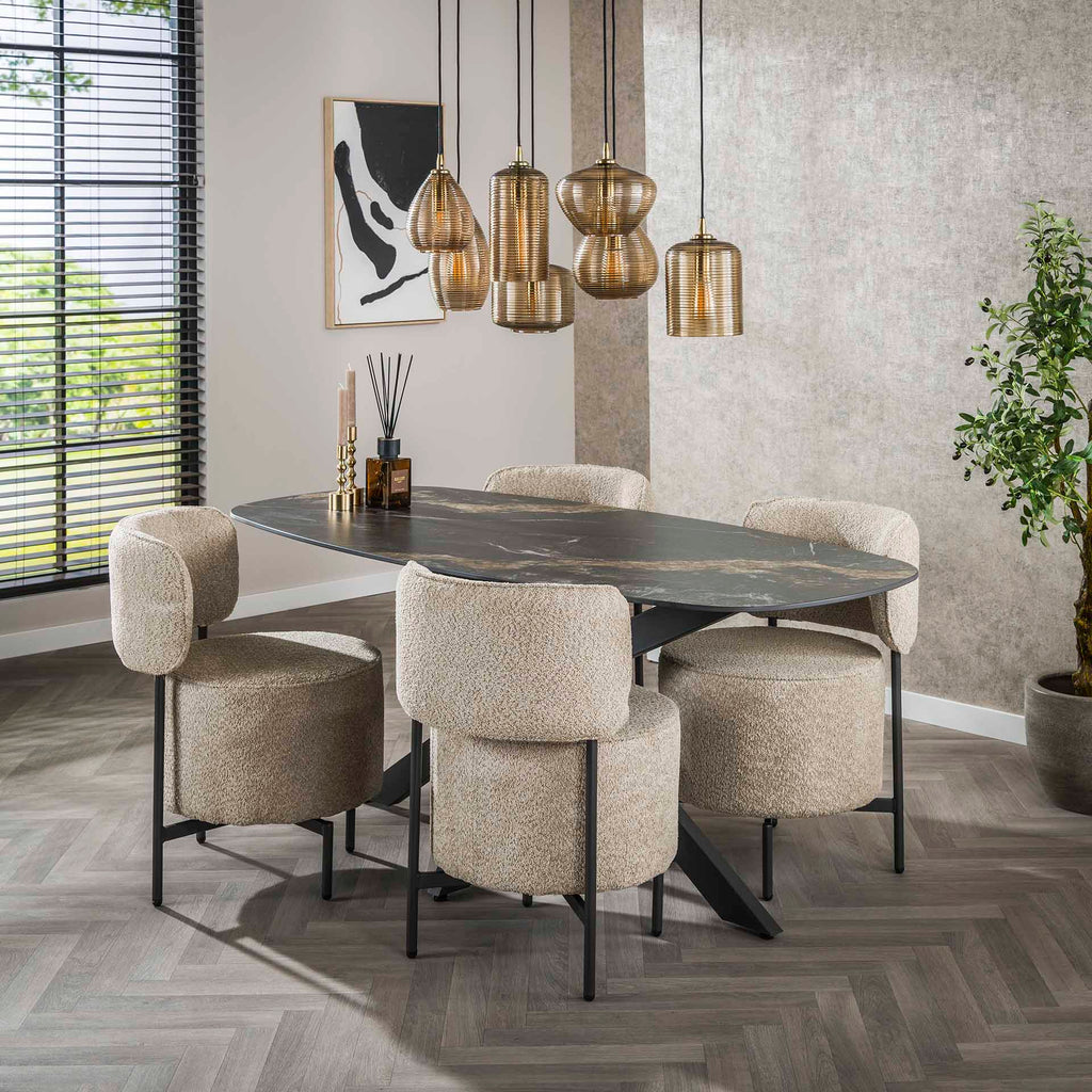 Eettafel Spider ovaal keramiek Fossil Black – Deens design – MCB Meubelen